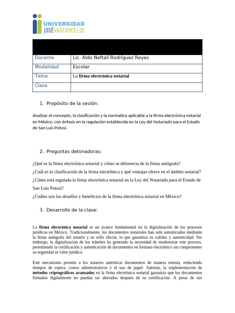 Clase Escrita La Firma Electrónica Notarial | PDF | Criptografía de ...