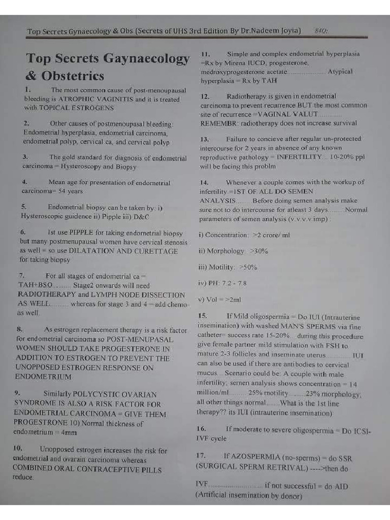 Top Secret Gyne Obs | PDF