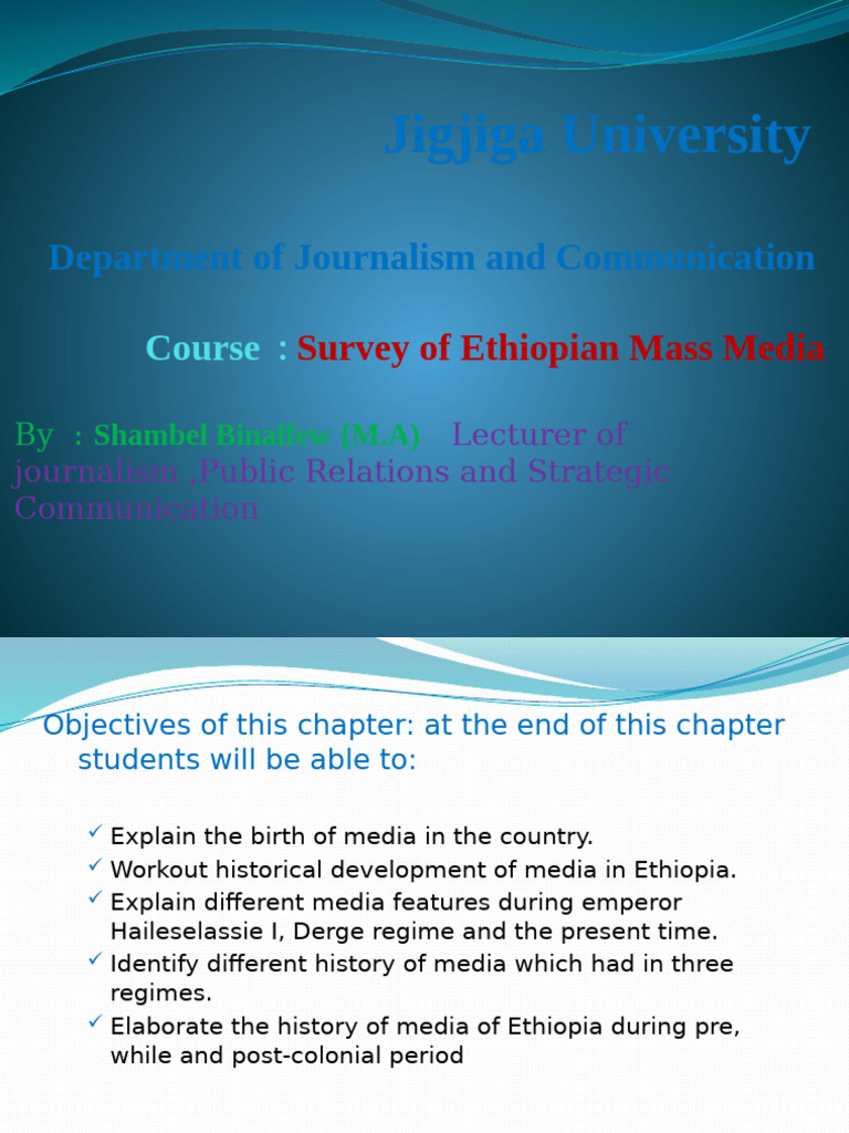 SEMMa Jigjiga University | PDF | Ethiopia | Mass Media