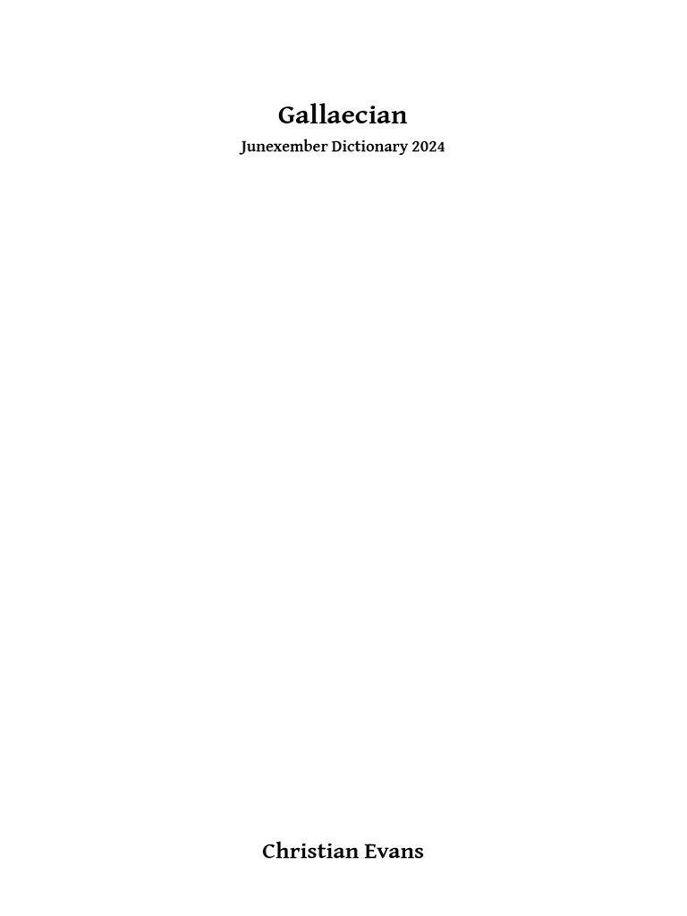Gallaecian Lexicon 2024 | PDF | Linguistics | Languages