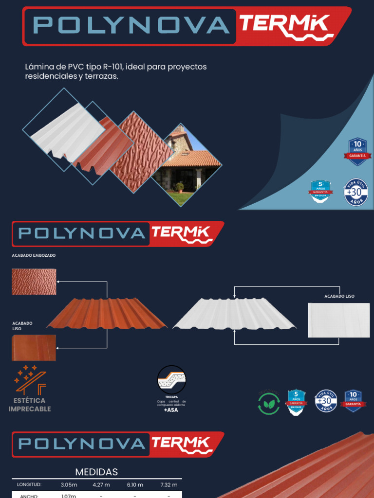 Laminas R101 PVC Polynova | PDF | Corrosión | Ultravioleta