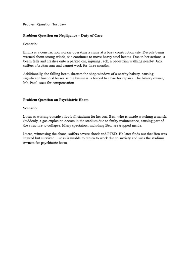 Problem Question Negligence | PDF