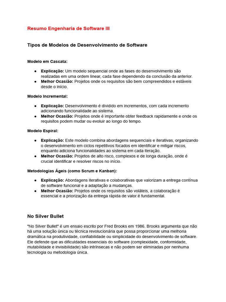 Resumo Engenharia de Software III | PDF | Model-View – Controller (MVC) | Arquitetura orientada ...