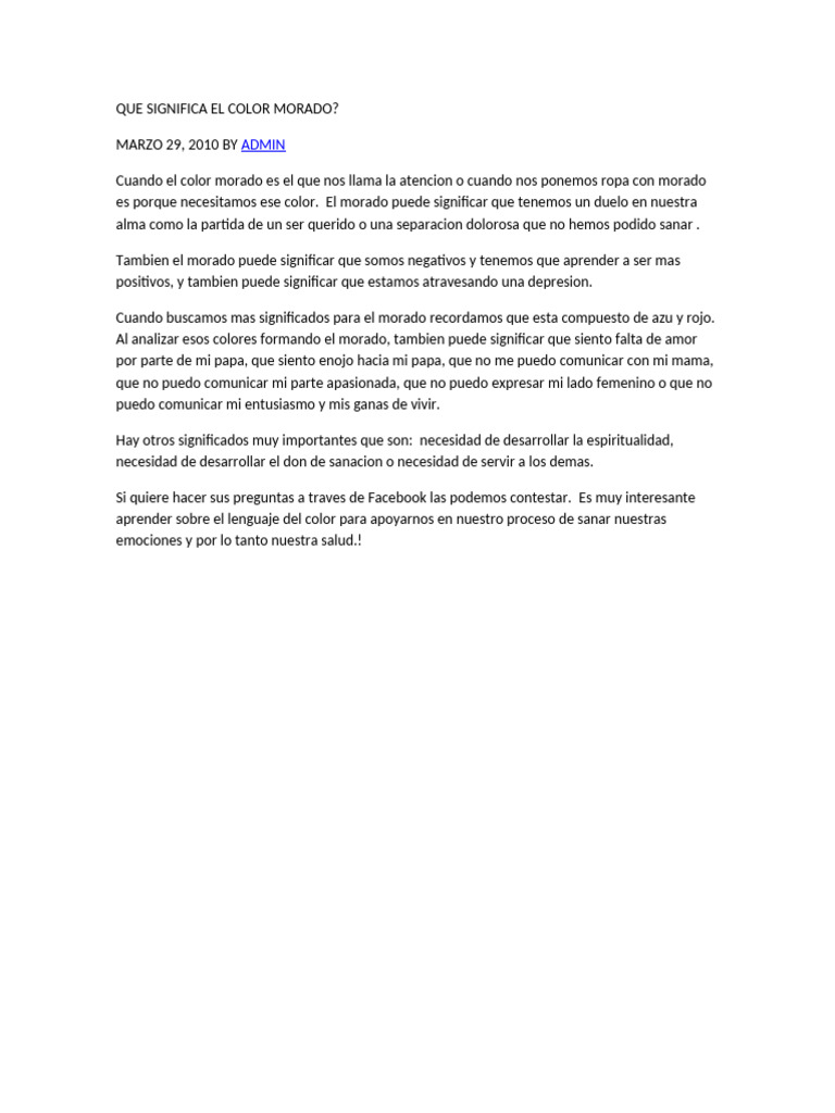Que Significa El Color Morado | PDF