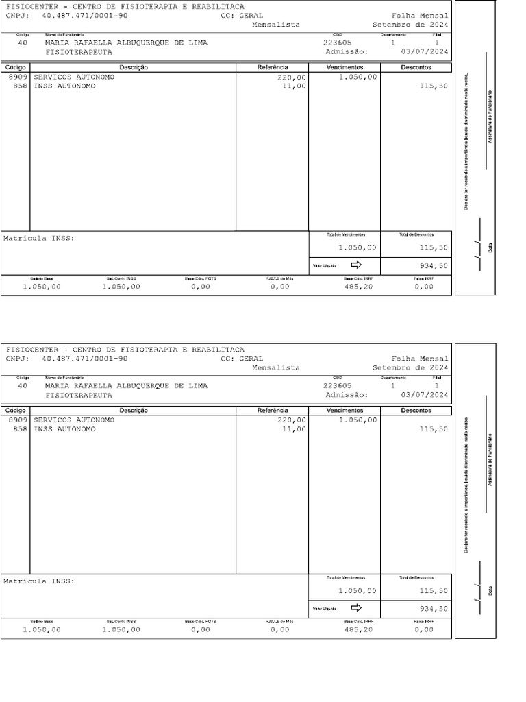 Maria Rafaella Albuquerque de Lima - Fisiocenter | PDF