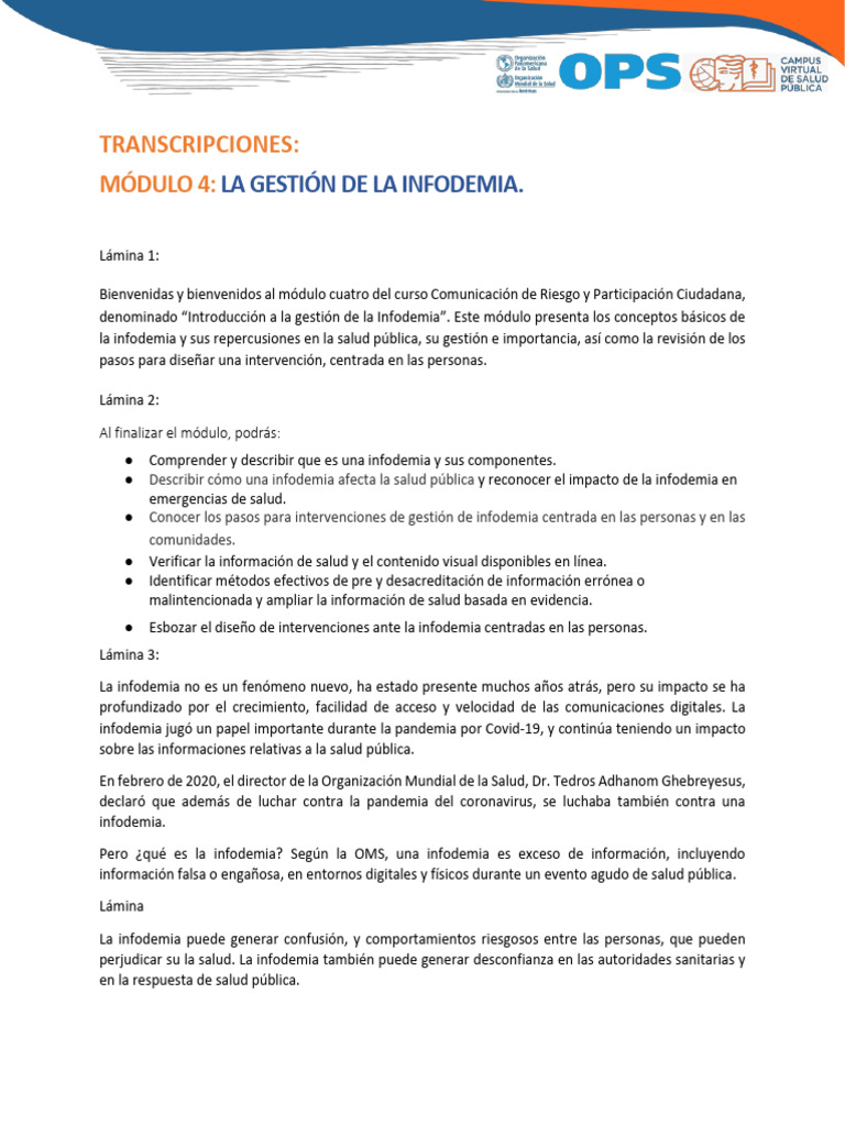 Módulo 4 - Transcripción | PDF | Información