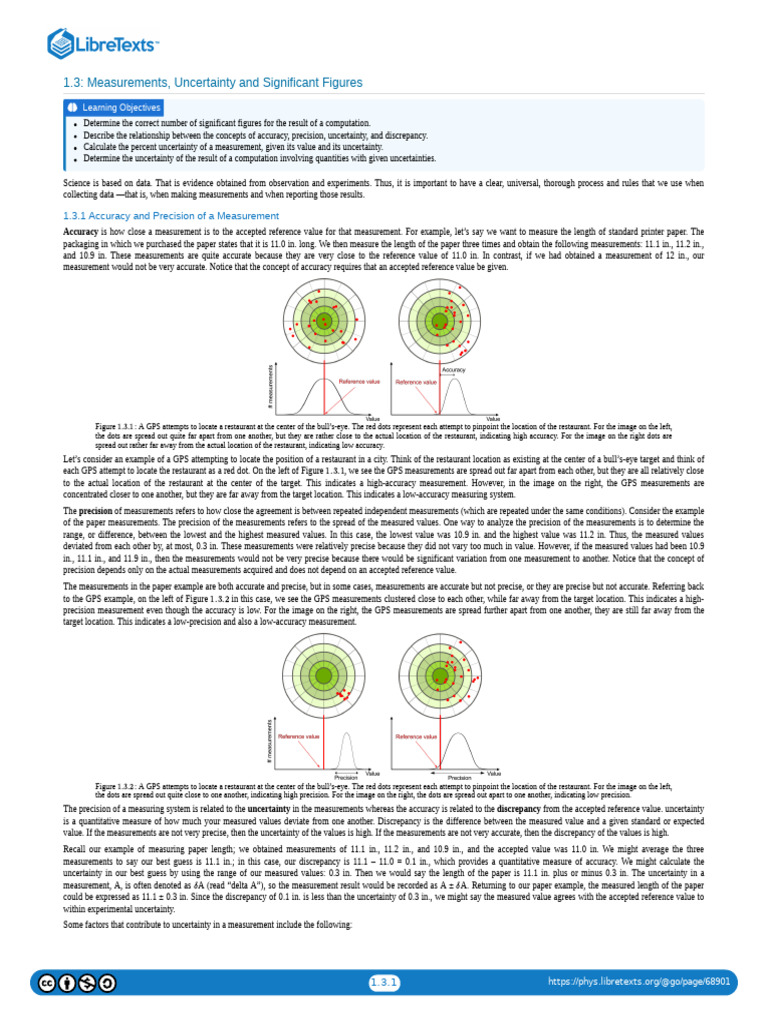 1.03 Measurements Uncertainty and Significant Figures | PDF ...
