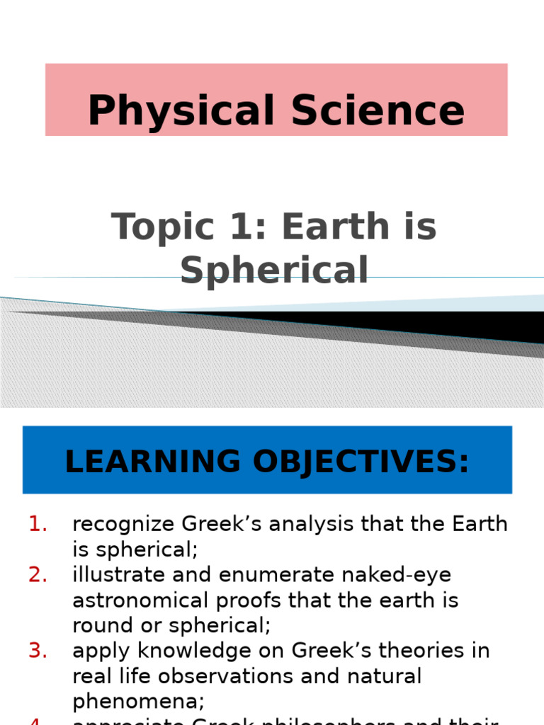 Lesson 1 Earth Is Spherical | PDF | Universe | Sphere
