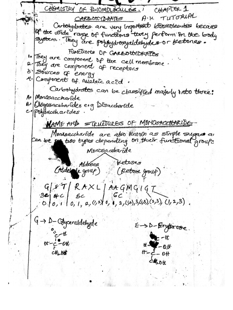 BCH 201chemistry of Biomolecules | PDF