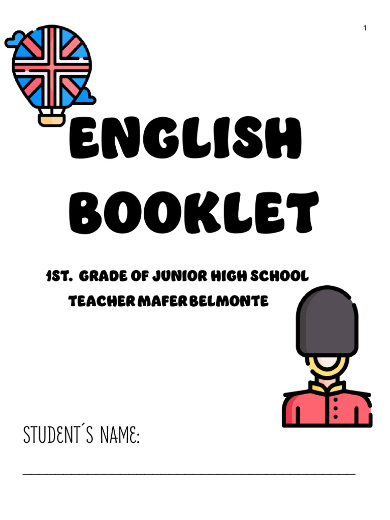1st Grade English Booklet for Teachers | PDF