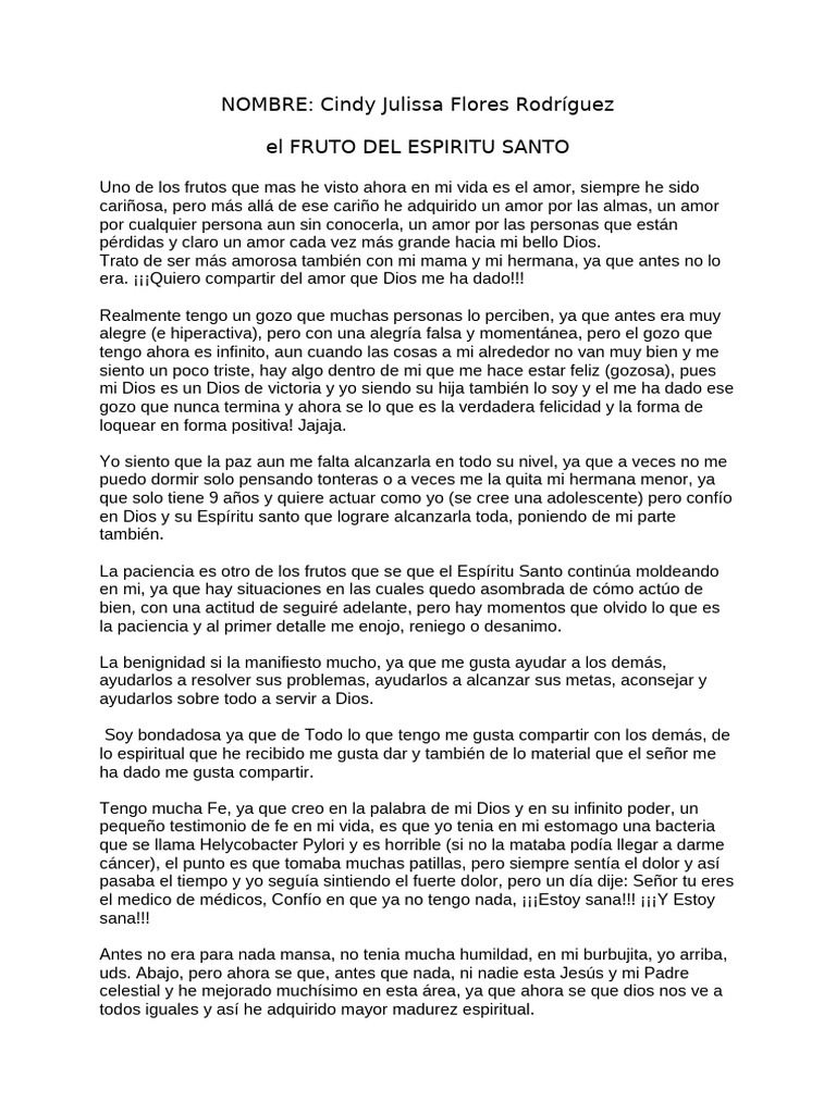 Fruto y Dones D' Cindy | PDF | Amor | Dios