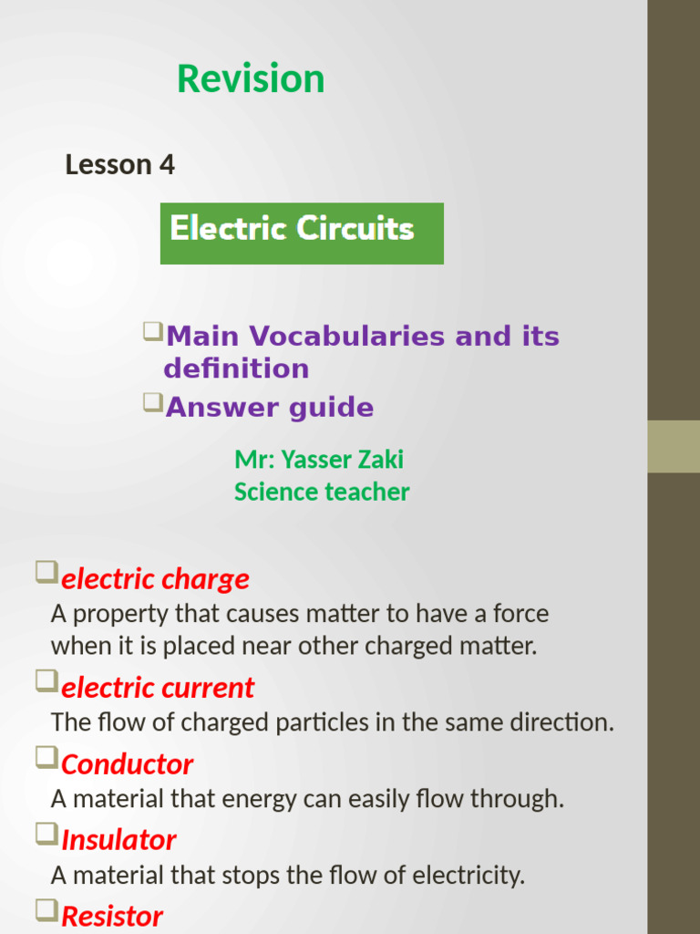 Topic 1 Lesson 4 Revision | PDF