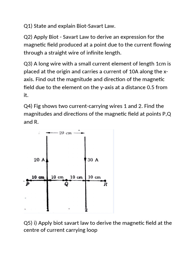 Biot-Savart Law and Magnetic Fields Explained | PDF