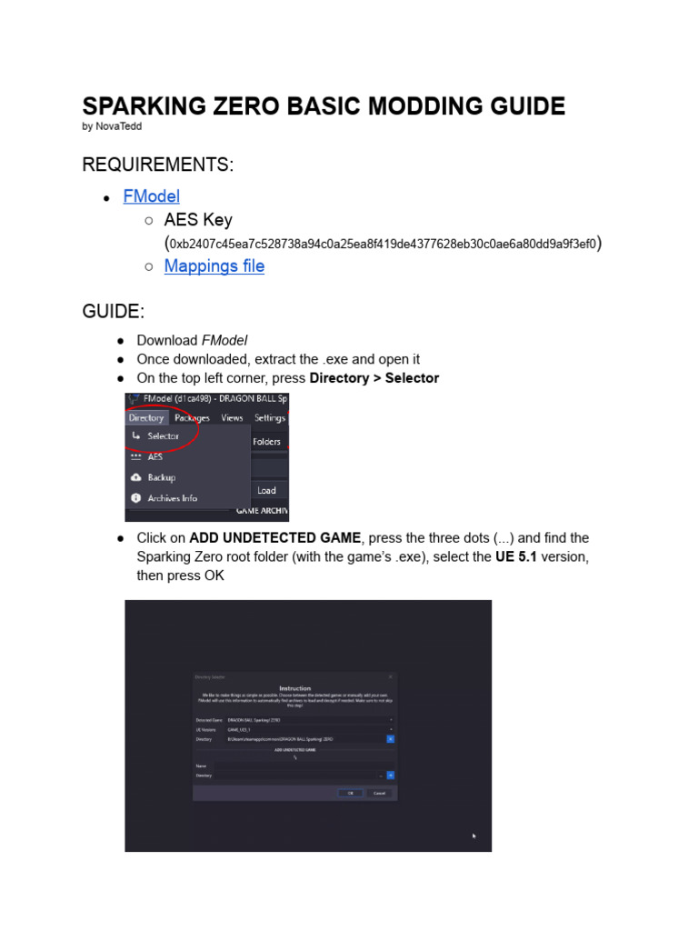 Sparking Zero Basic Modding Guide | PDF | Texture Mapping | Software