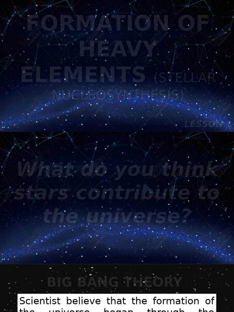 Lesson 1 Formation of Heavier Elements | PDF | Stars | Physical Sciences
