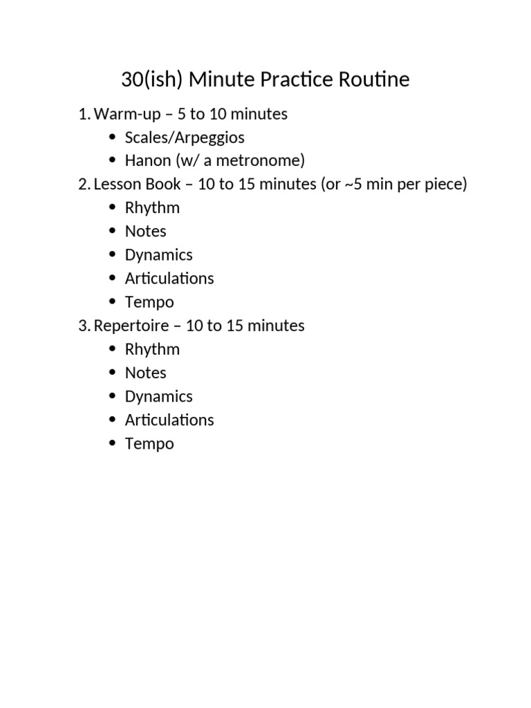 30-Minute Music Practice Routine | PDF