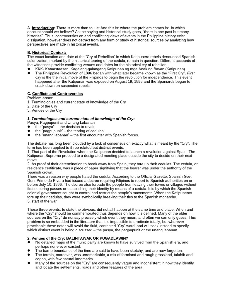 Analyzing the First Cry of Rebellion | PDF | Philippines