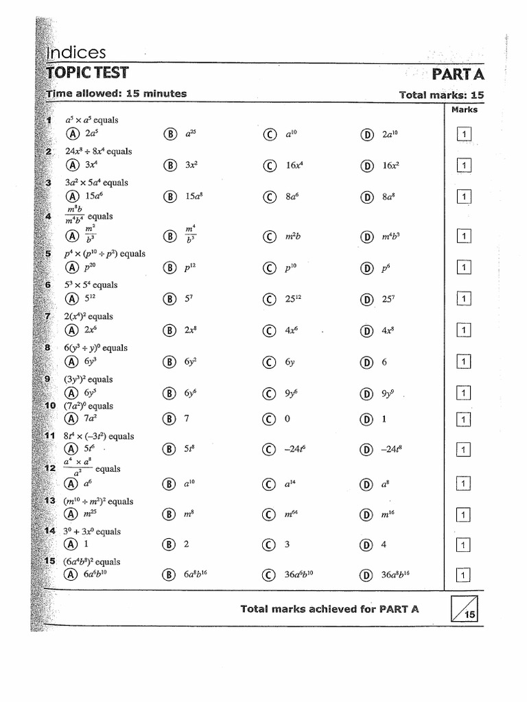 Revision Indices, Measurement, Pythag and Trig | PDF