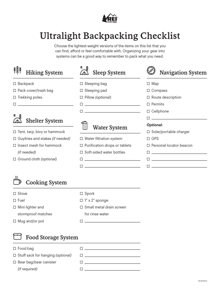 Ultralight Backpacking Gear List | PDF