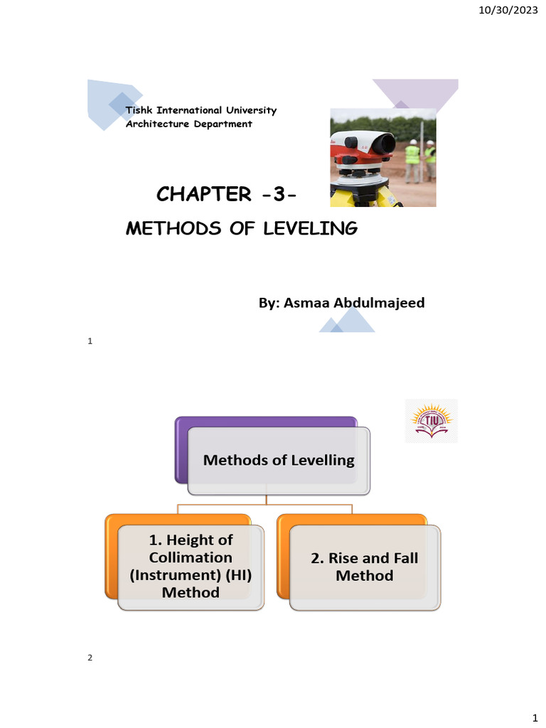 Chapter 3 Methods of Leveling ARCH 23 24 | PDF | Applied Mathematics