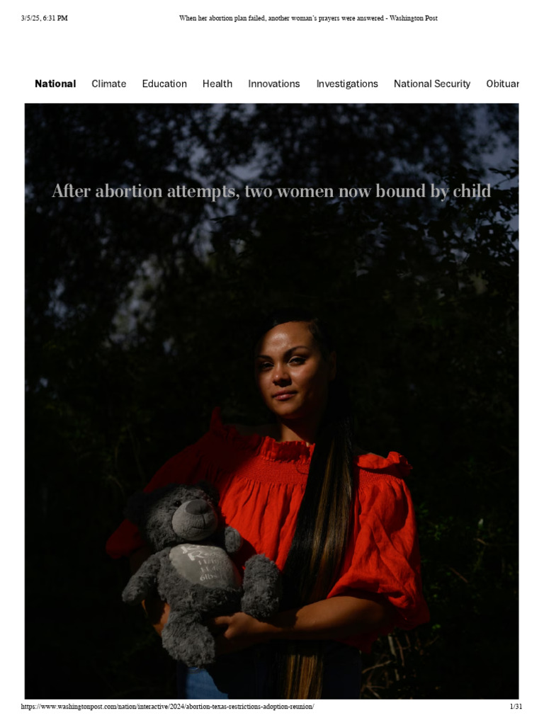 After Abortion Attempts, Two Women Now Bound by Child | PDF | Pregnancy | Human Reproduction
