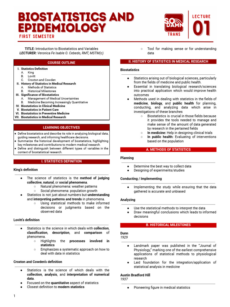 Copy of Biostat_lec 1_introduction to Biostatistics | PDF | Level Of Measurement | Statistics