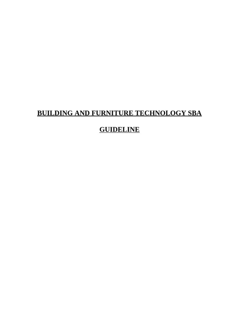 Building and Furniture Technology Sba Guideline Updated | PDF ...