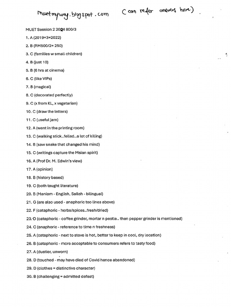 Muet Reading Session 2 2024 PG 1 | PDF