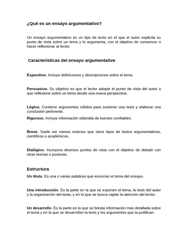 Ensayo Argumentativo | PDF | Ensayos | Cognición