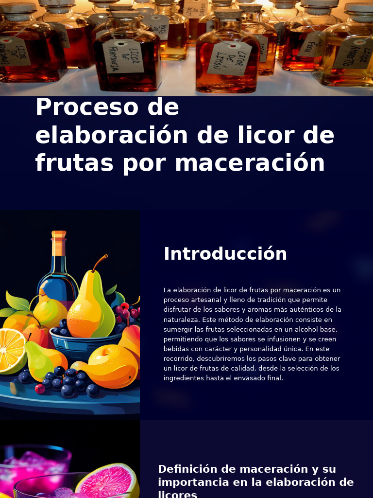 Proceso de Elaboracion de Licor de Frutas Por Maceracion | PDF | Fruta | Botella