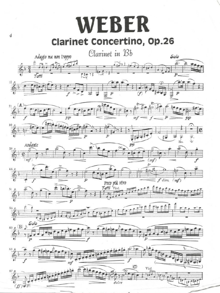 pdfcoffee.com-weber-clarinet-concertino-op-26 | PDF