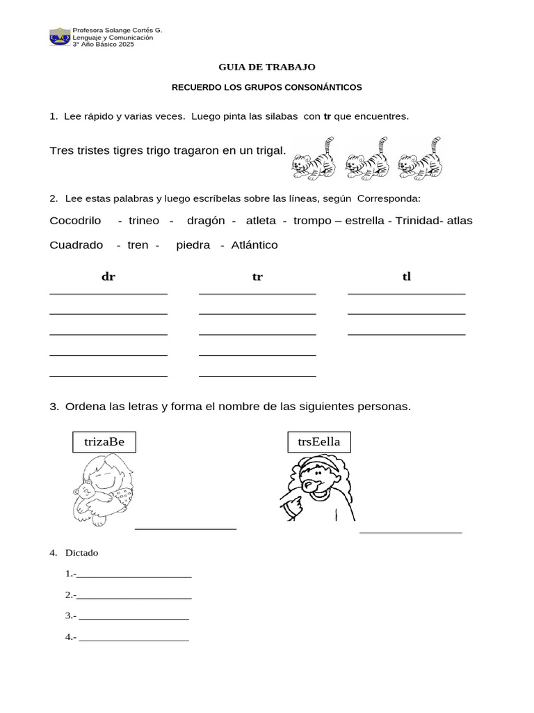Guia Recuerdo Los Grupos Consonánticos | PDF