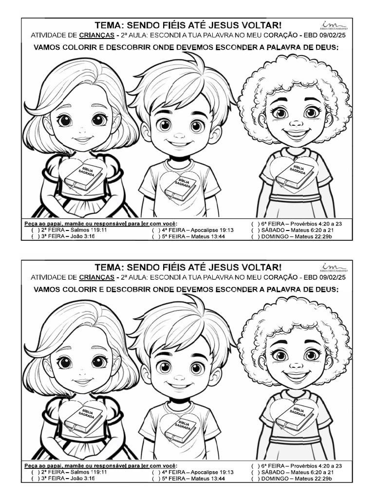 2a Aula_Atividade2_CRI_Sendo Fieis Ate Jesus Voltar_Escondi a Tua Palavra No Meu Coracao ...