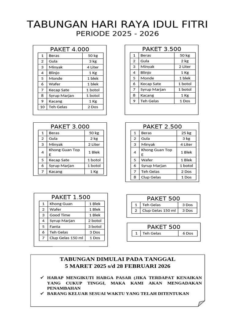 TABUNGAN HARI RAYA 2025 Rusunawa | PDF