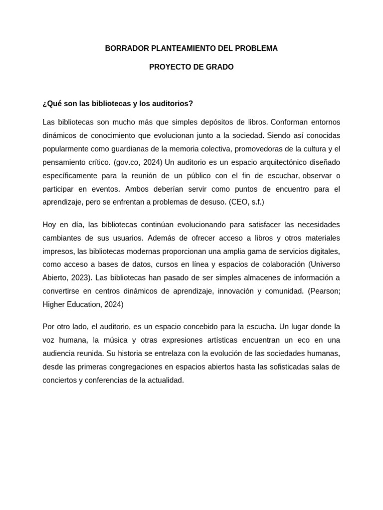 Borrador Proyecto de Grado | PDF | Bibliotecas | Calor