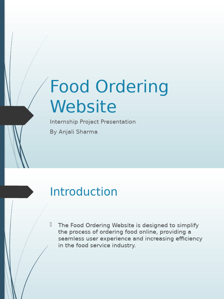 Food Ordering Website Project Overview | PDF