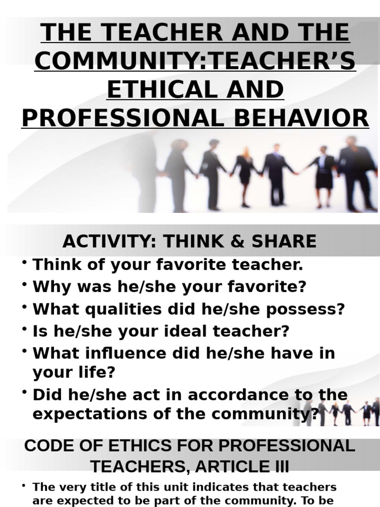 The Teacher and The Community | PDF | Teachers | Learning