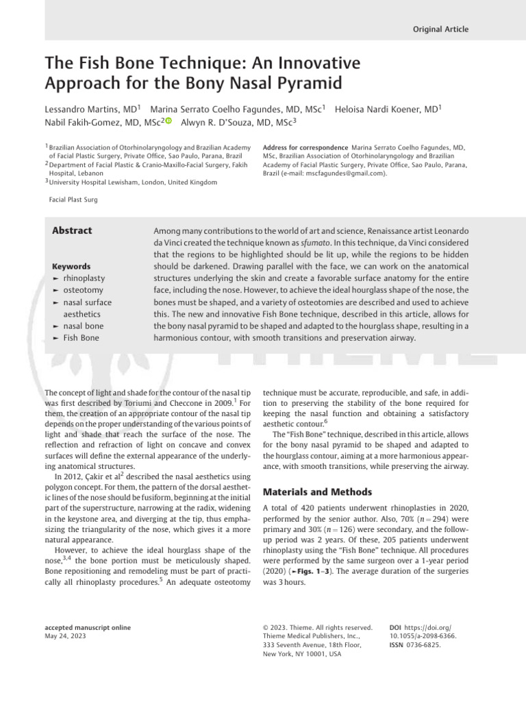 The Fish Bone Technique An Innovative Approach For The Bony Nasal ...