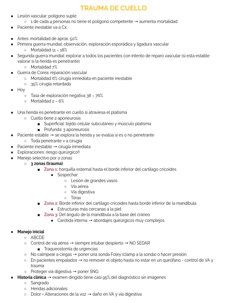 Trauma de Cuello | PDF | Especialidades Medicas | Enfermedades y trastornos