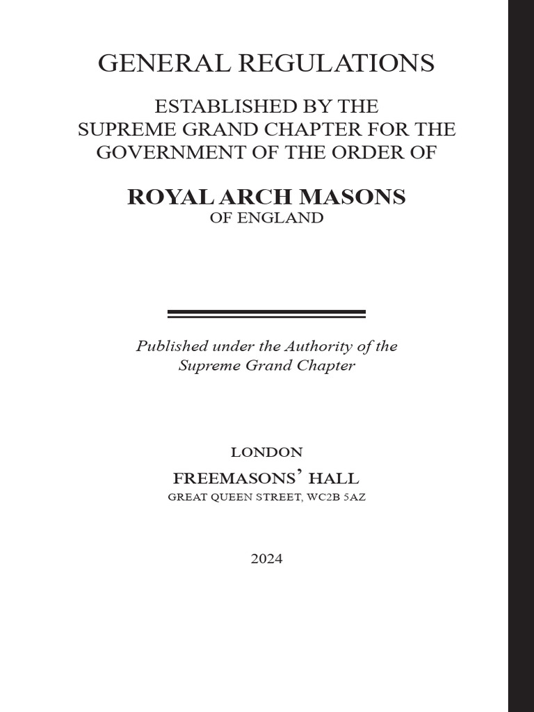 Royal Arc Regulations | PDF | Freemasonry | Titles