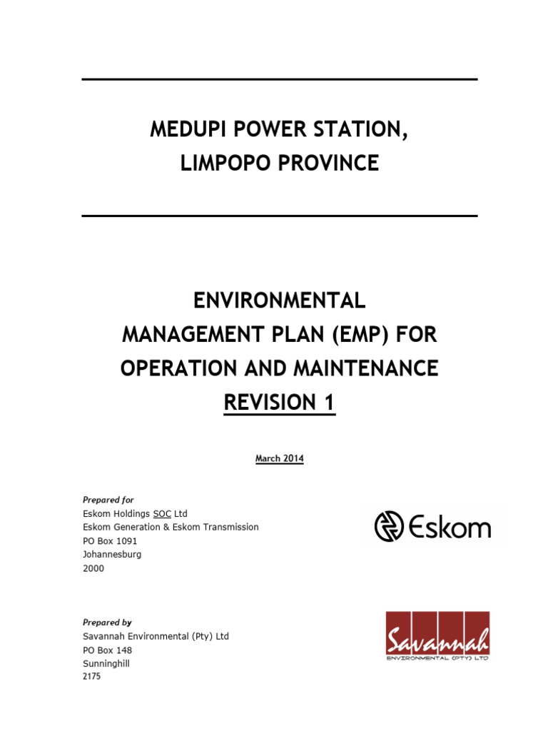 Appendix K - EMP For Operation & Maintenance | PDF | Particulates ...