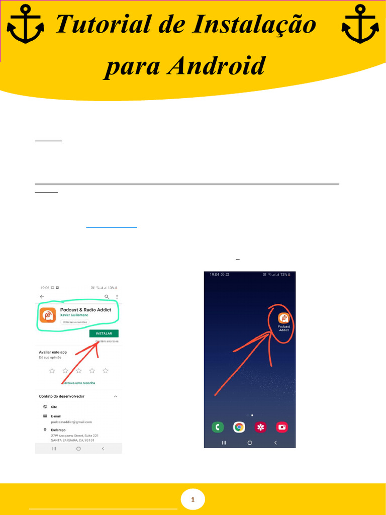 Turorial de Instalção Android | PDF | Aplicativo para celular | Android ...