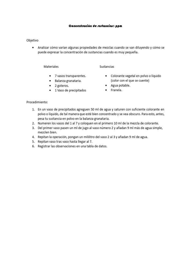 Concentraci-N de Sustancias | PDF
