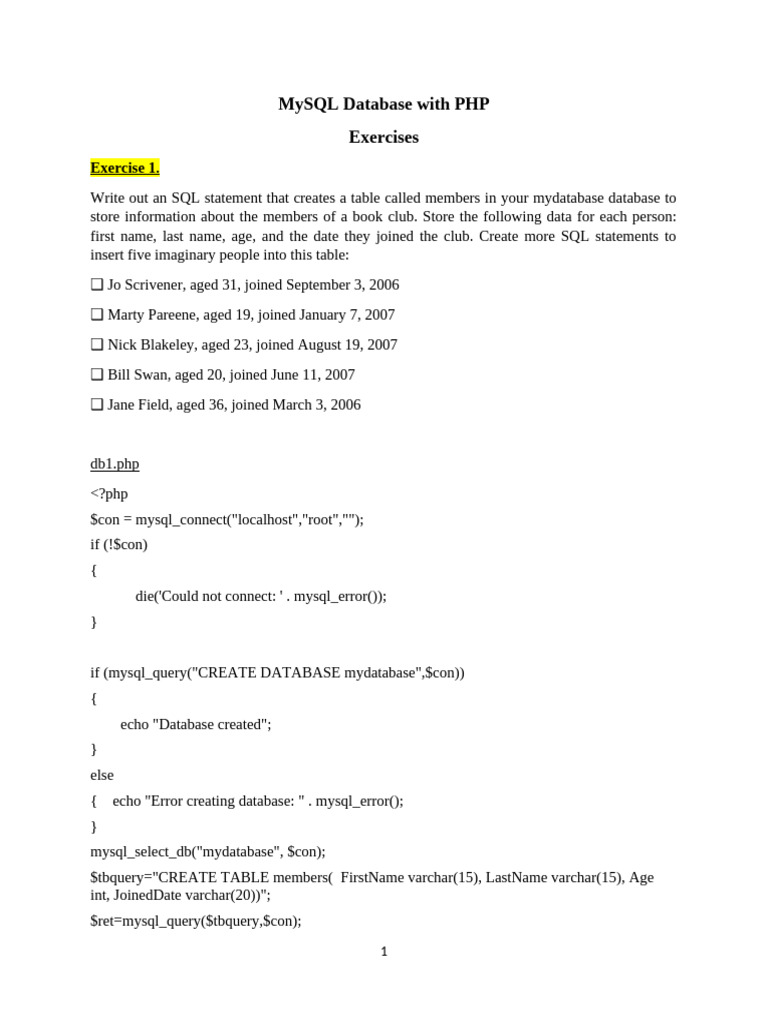 7. MySQL Database with PHP (2) | PDF | Data | Computer Programming 7. MySQL Database with PHP (2) | PDF | Data | Computer Programming