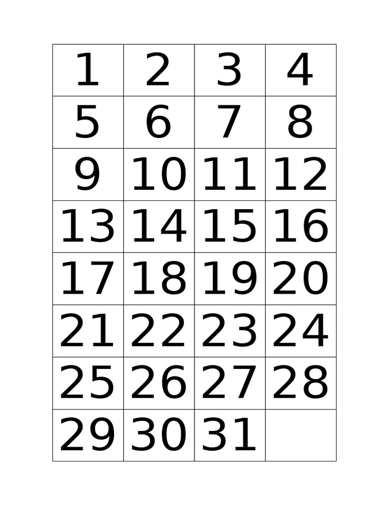 numeros calendario | PDF