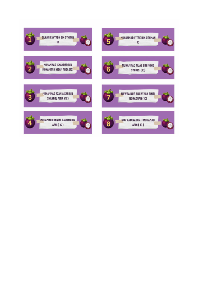 Tag Nama Murid RMT t1 | PDF