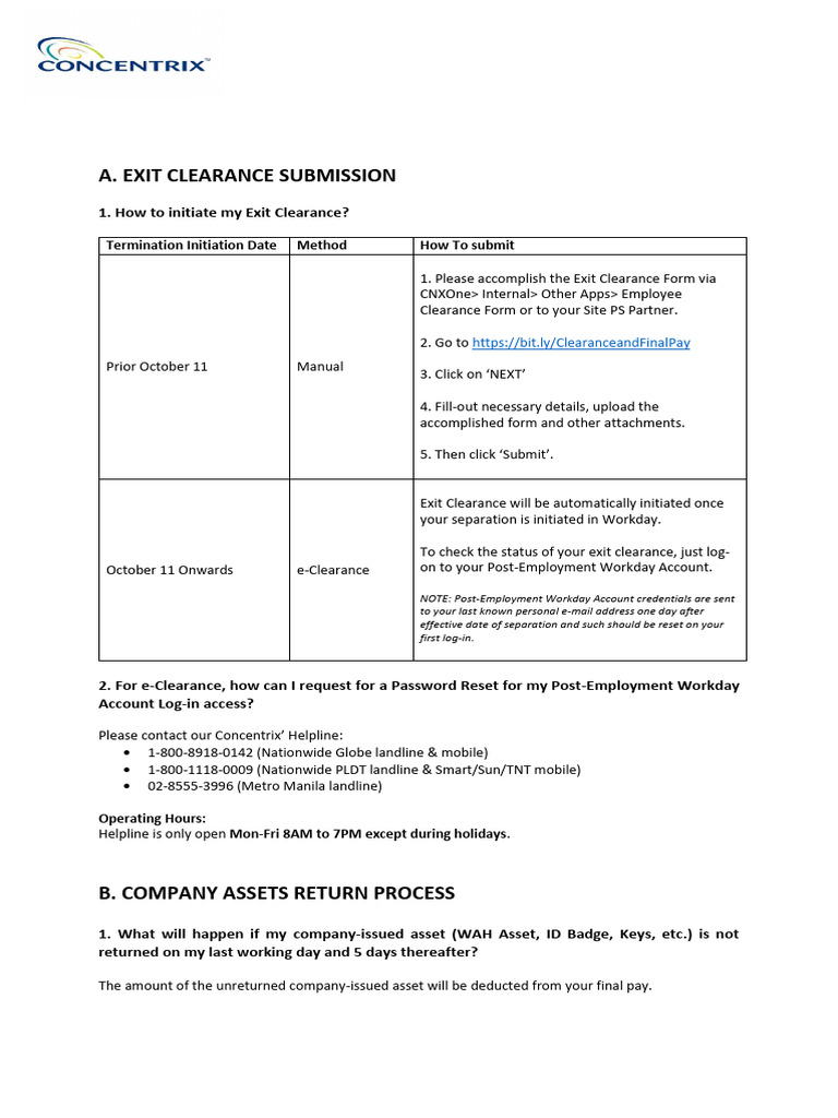 Exit Clearance and Final Pay Guide | PDF