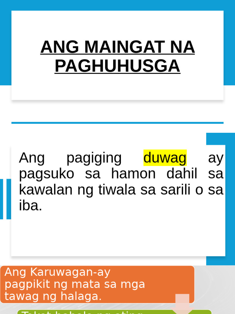 ANG MAINGAT NA PAGHUHUSGA | PDF