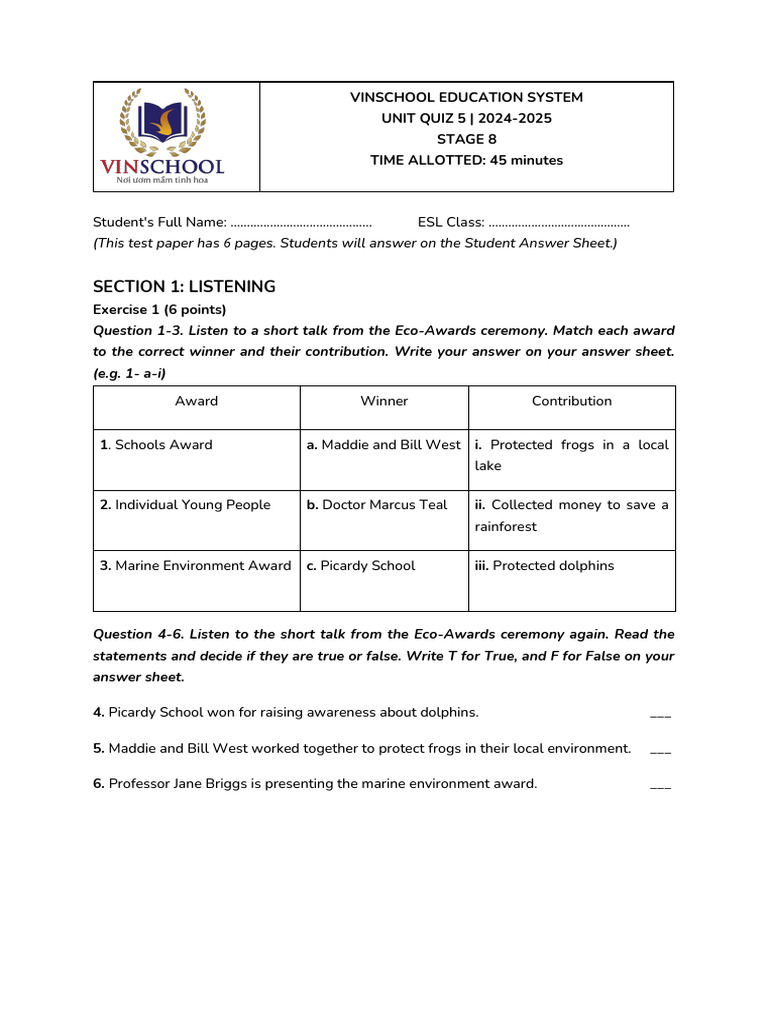 (For Printing) Question Paper | PDF | Sustainability | Climate Change