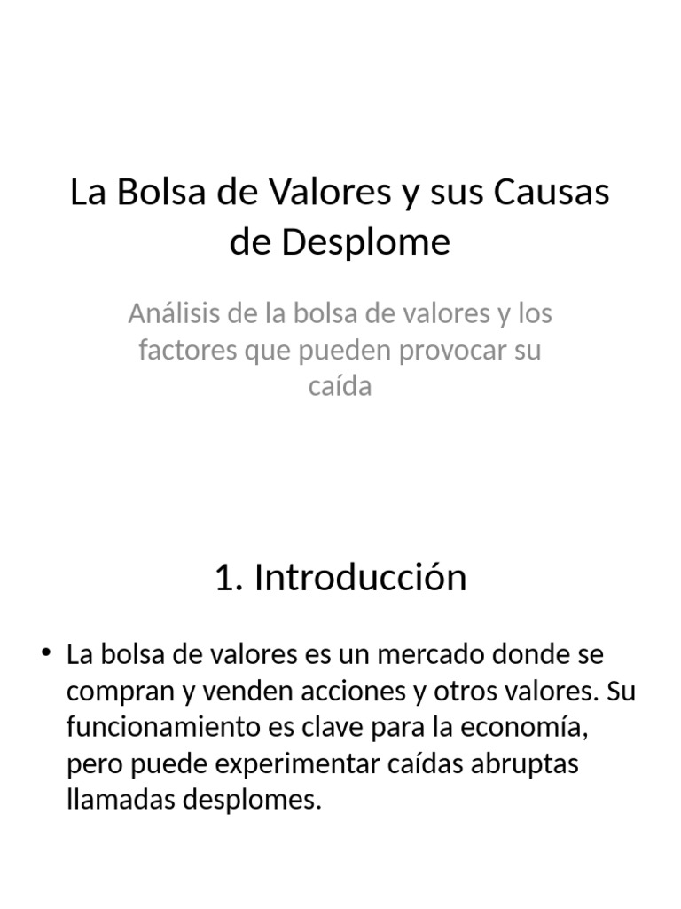 Presentacion Bolsa Valores | PDF
